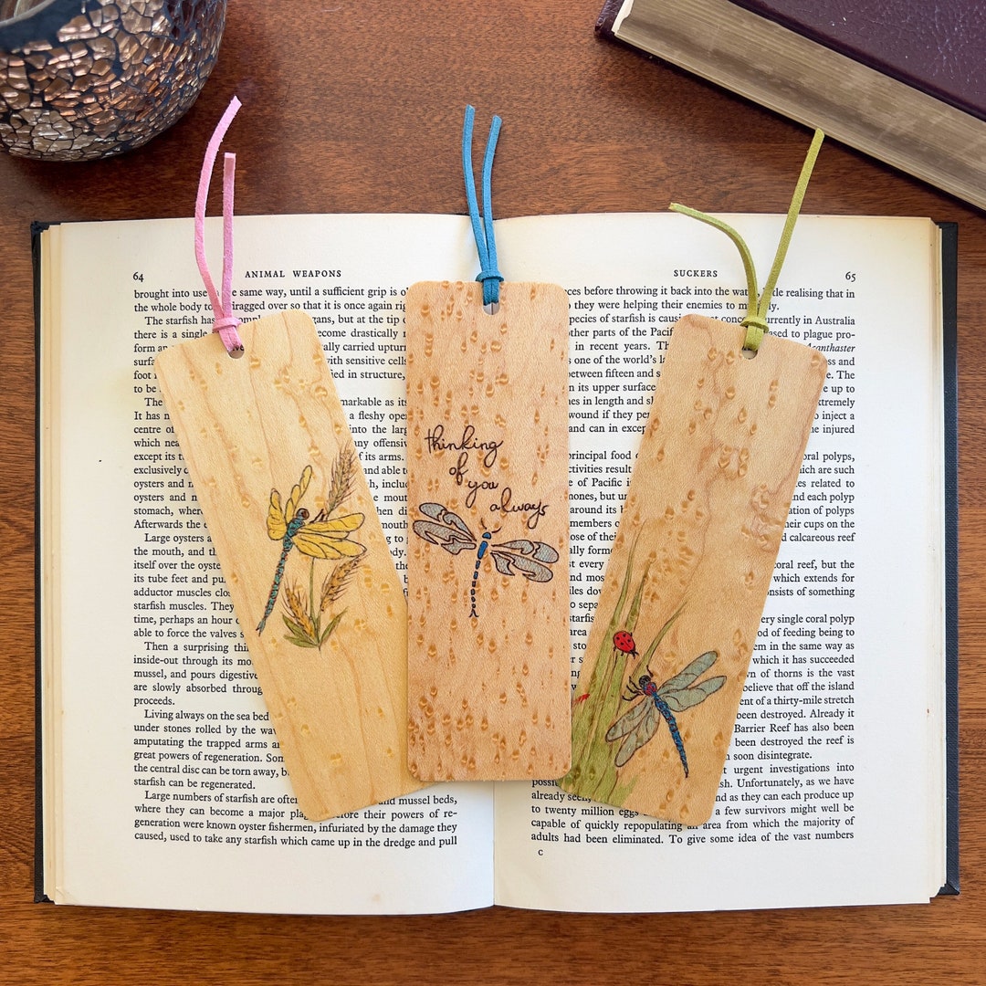 Dragonfly Bookmark | Handmade Wood Burned Bookmark |dragonfly Art ...