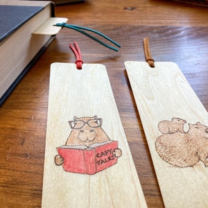Capybara Bookmarks | Handmade Wood Bookmark | Cute Capybara ...