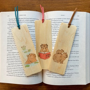 Capybara Bookmarks | Handmade Wood Bookmark | Cute Capybara ...