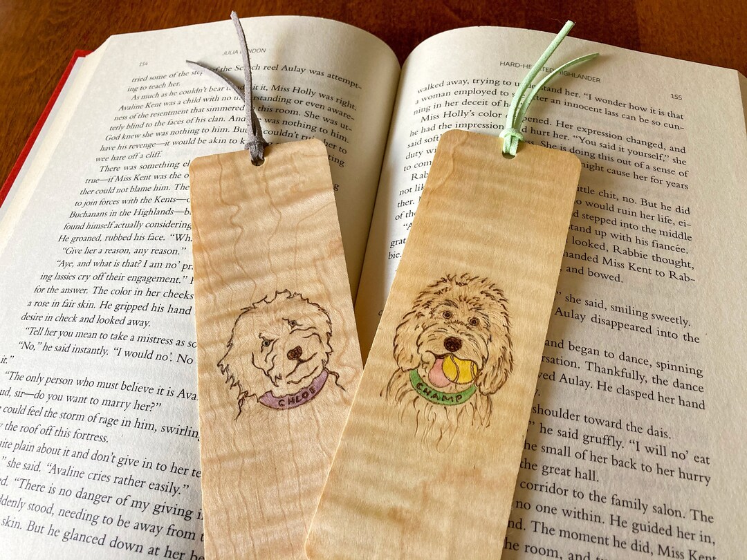 Doodle Bookmark | Handmade Wood Bookmark | Puppy | Golden Doodle ...