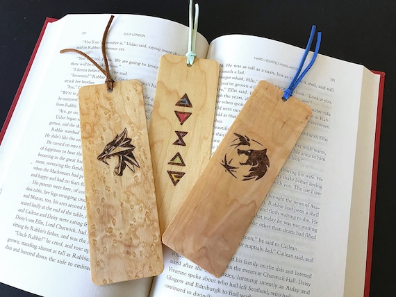 The Witcher Bookmark Burnt Wood Bookmark Witcher Wolf | Etsy
