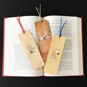 Charlie Brown and Snoopy Bookmarks | Handmade Burned Wood Bookmark ...