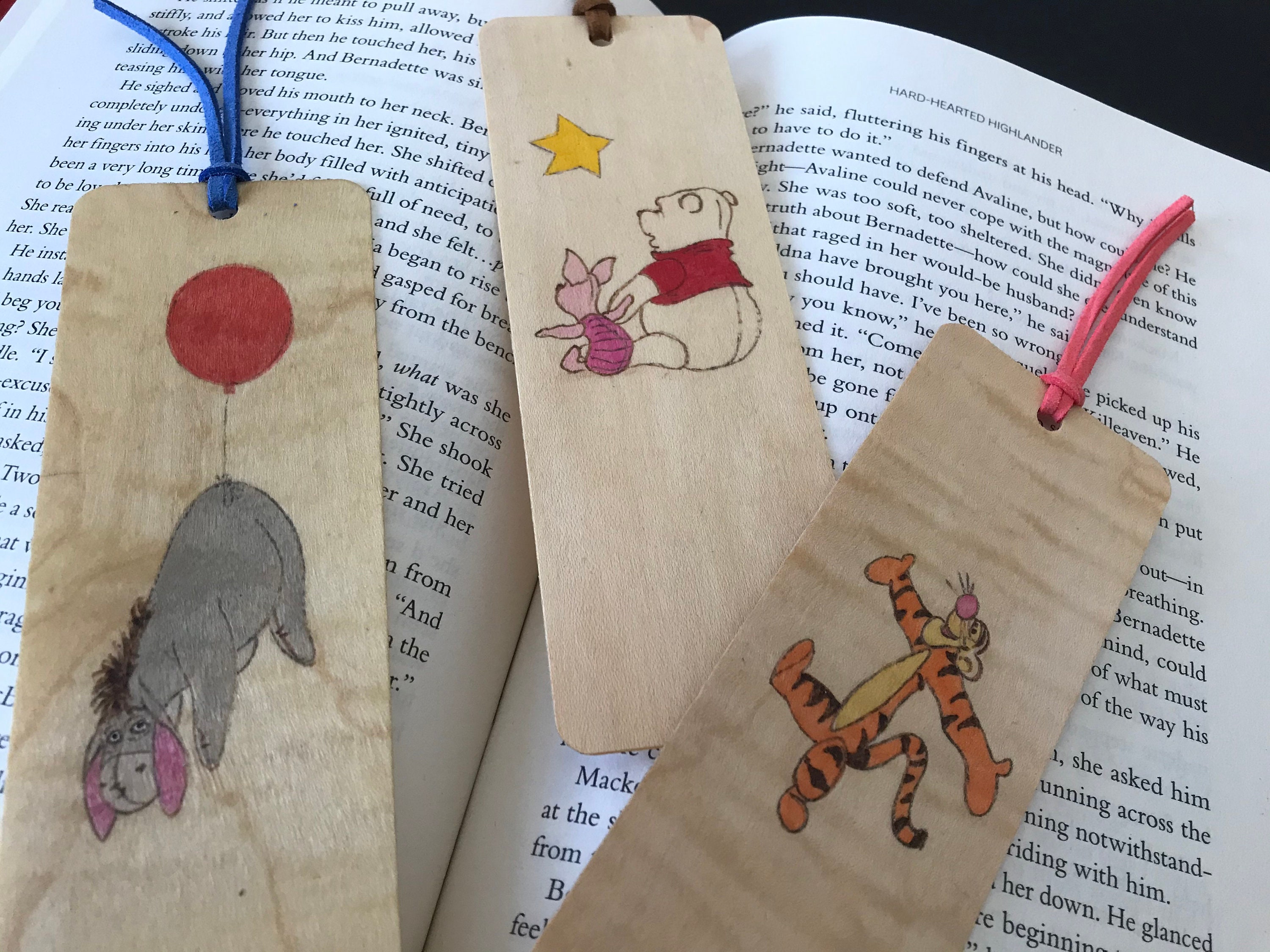 Winnie the Pooh Bookmarks Handmade Burned Wood Bookmark - Etsy Ireland