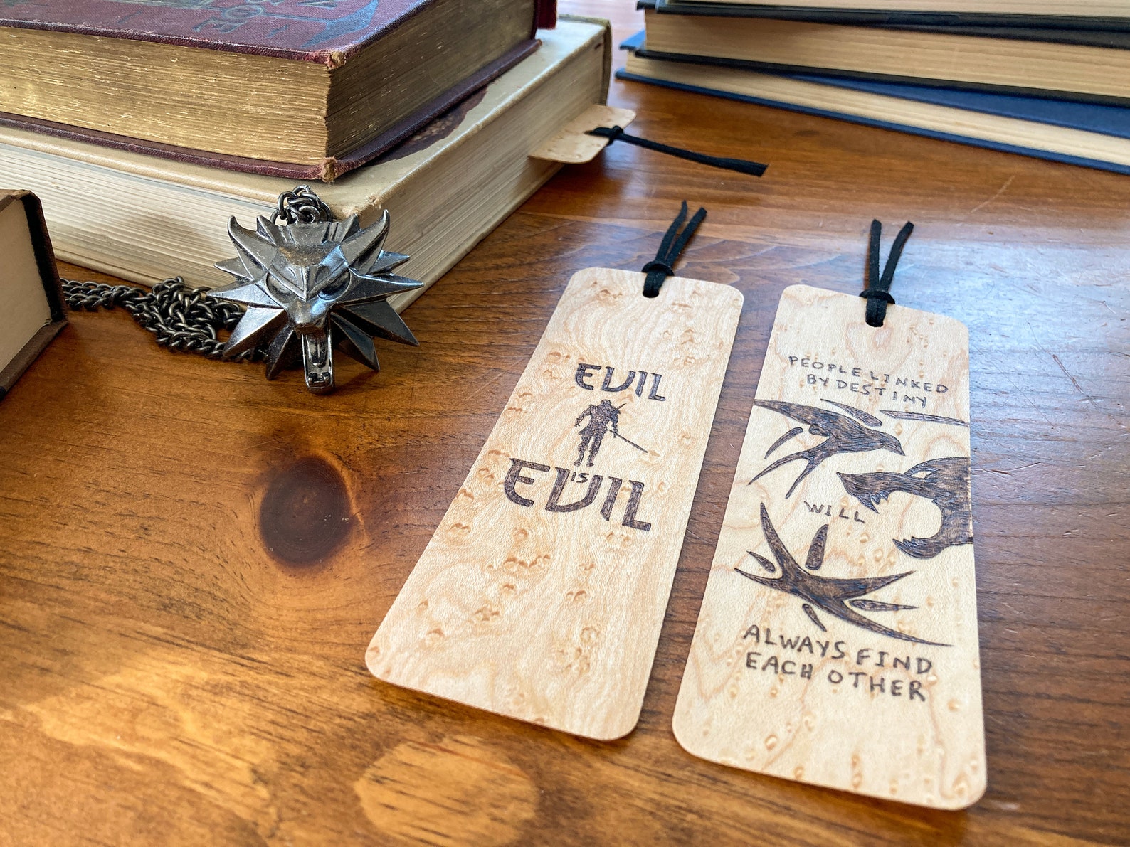 The Witcher Bookmarks Burnt Wood Bookmark Witcher Wolf - Etsy