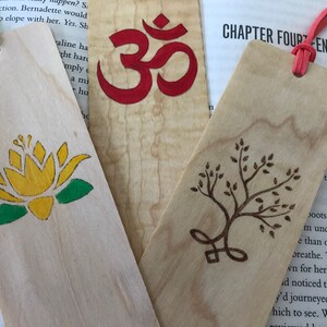 Yoga and Meditation Bookmarks | Handmade Wood Bookmark | Yoga Gift ...