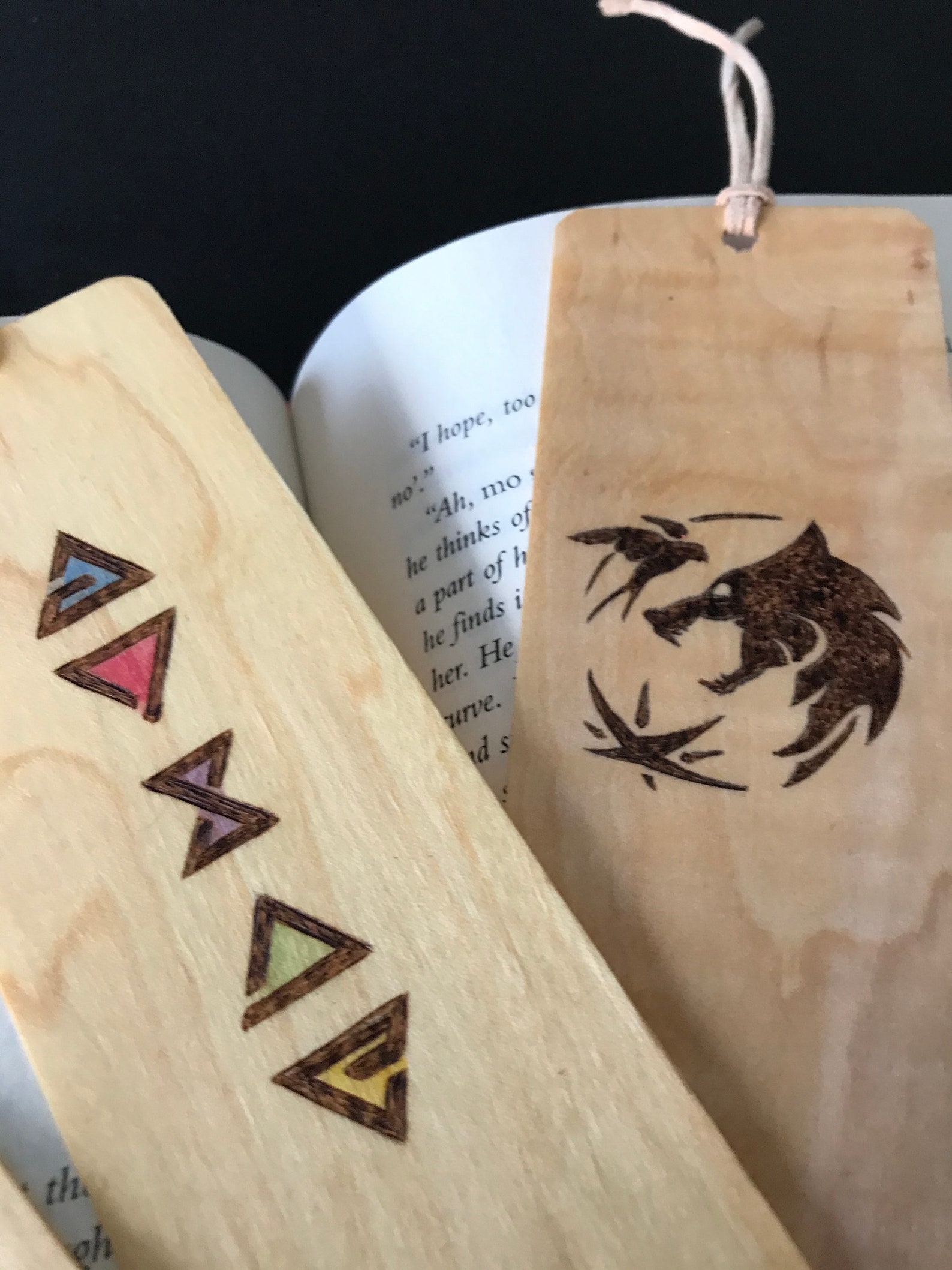 The Witcher Bookmark Burnt Wood Bookmark Witcher Wolf | Etsy
