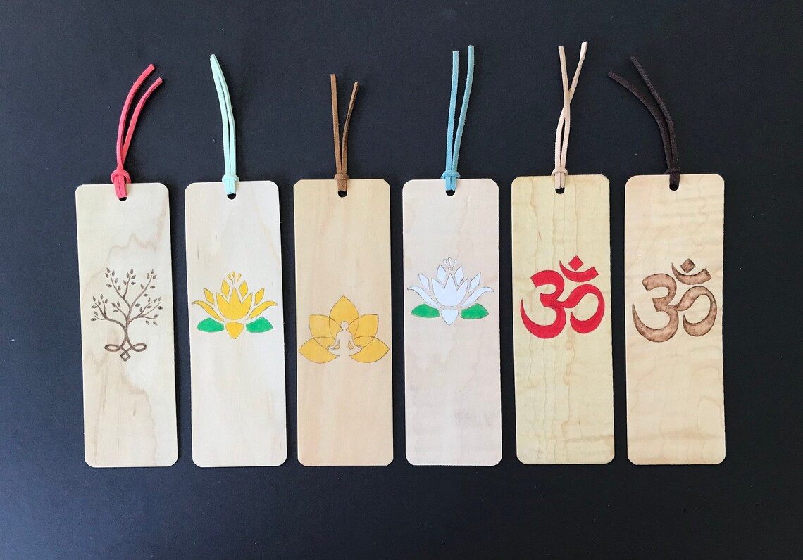Yoga and Meditation Bookmarks Handmade Wood Bookmark Yoga - Etsy