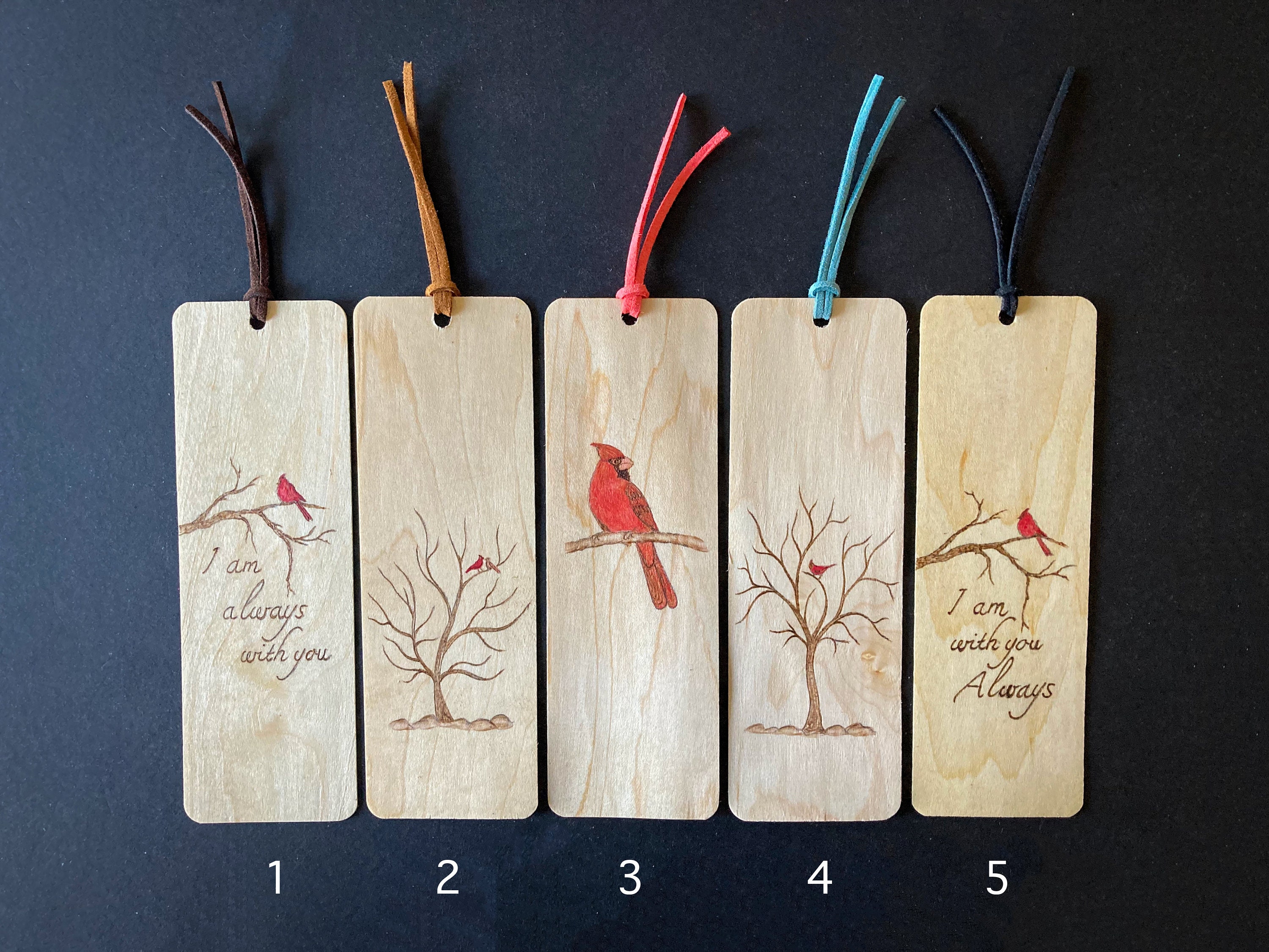 Cardinal Bird Bookmark Handmade Wood Bookmark Cardinal Art | Etsy