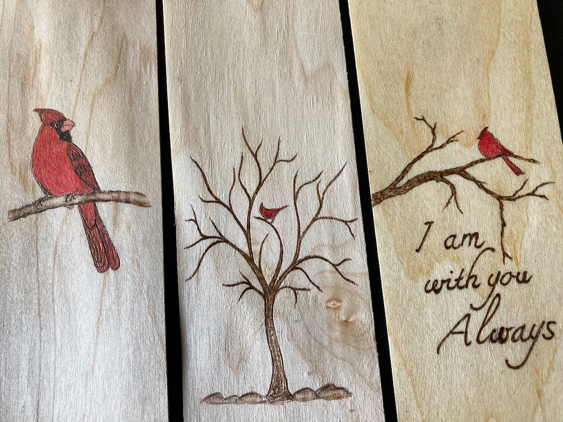 Cardinal Bird Bookmark Handmade Wood Bookmark Cardinal Art | Etsy