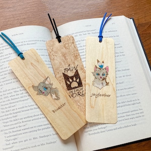 Warrior Cats Bookmarks II | Handmade Wood Bookmark | Warriors | Warrior ...