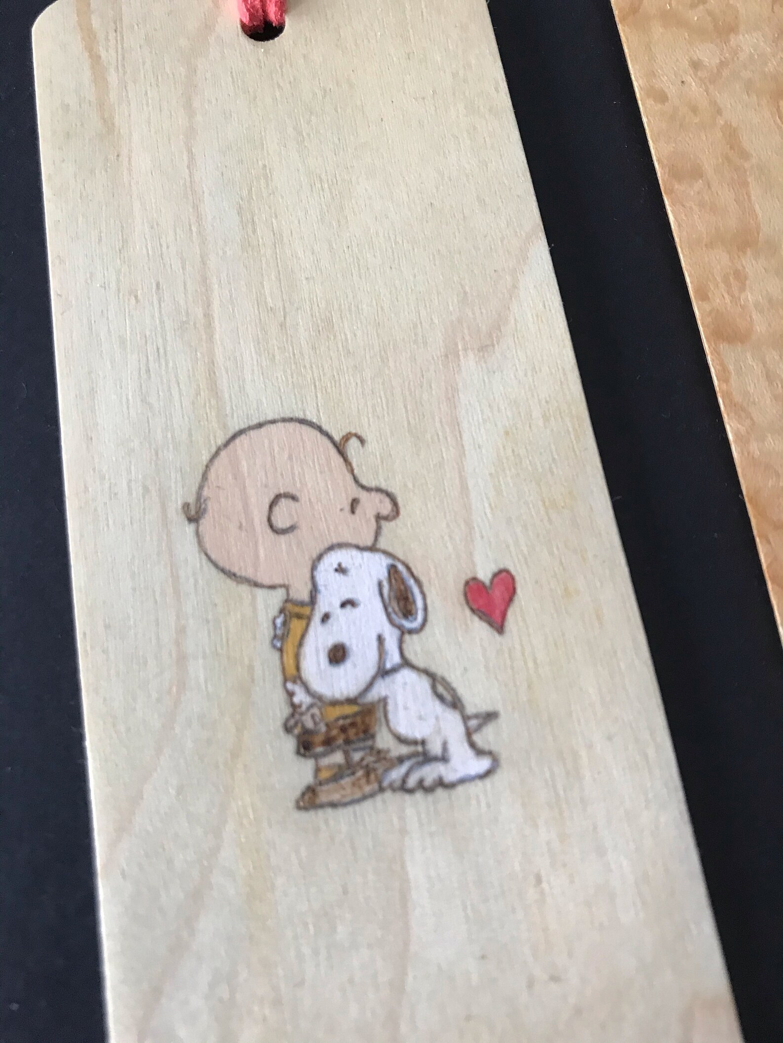 Charlie Brown and Snoopy Bookmarks Handmade burned wood | Etsy