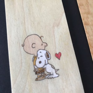 Charlie Brown and Snoopy Bookmarks | Handmade Burned Wood Bookmark ...