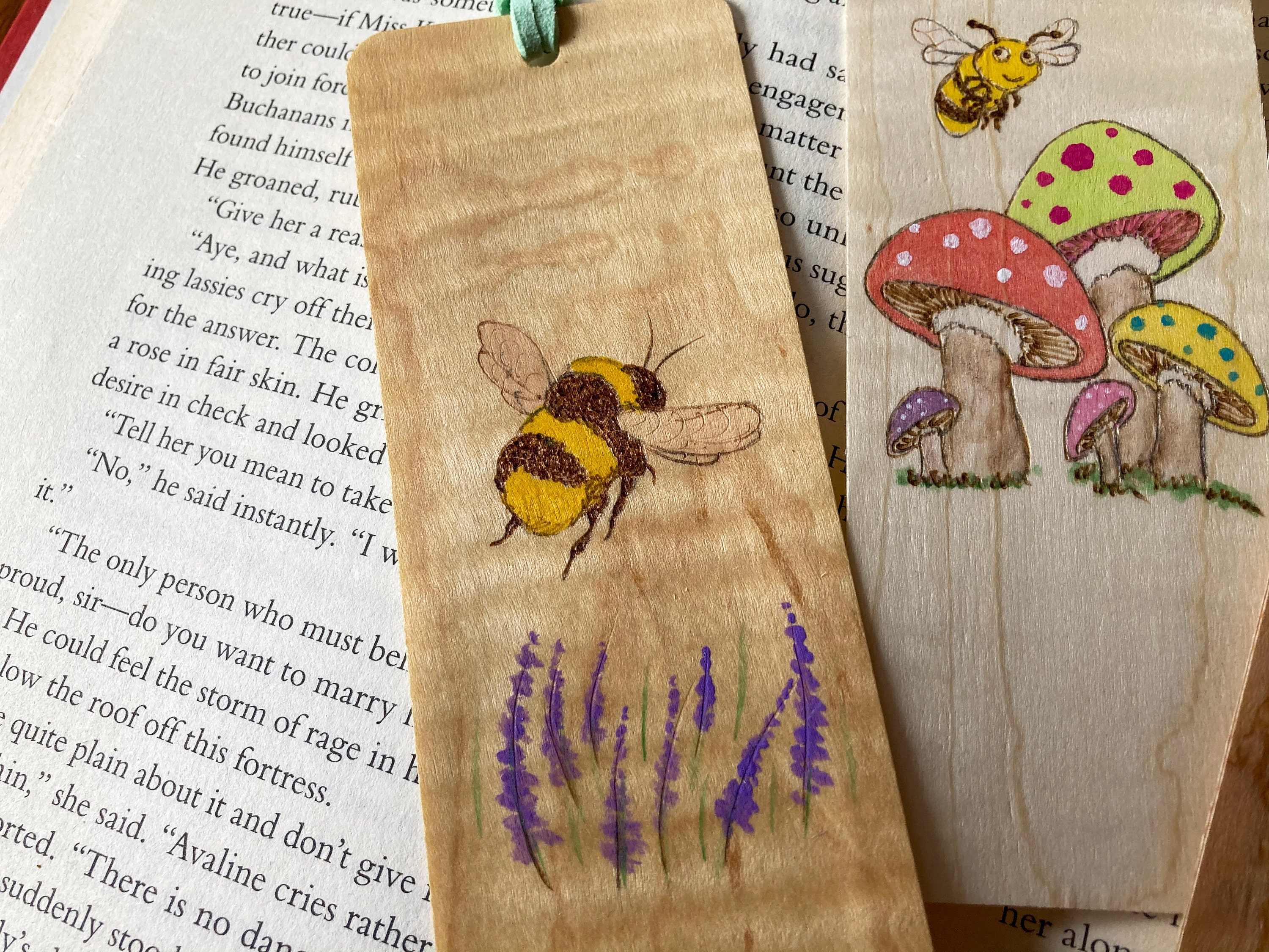 Bumble Bee Bookmarks Handmade Wood Bookmark Cute Bumble | Etsy