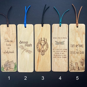 Outlander Bookmarks | Handmade Wood Bookmark | Outlander Art | Dinna ...