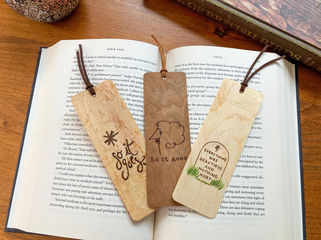 Kurt Vonnegut Bookmark | Handmade Wood Bookmark | so It Goes ...