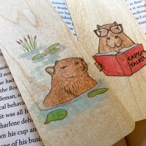 Capybara Bookmarks | Handmade Wood Bookmark | Cute Capybara ...