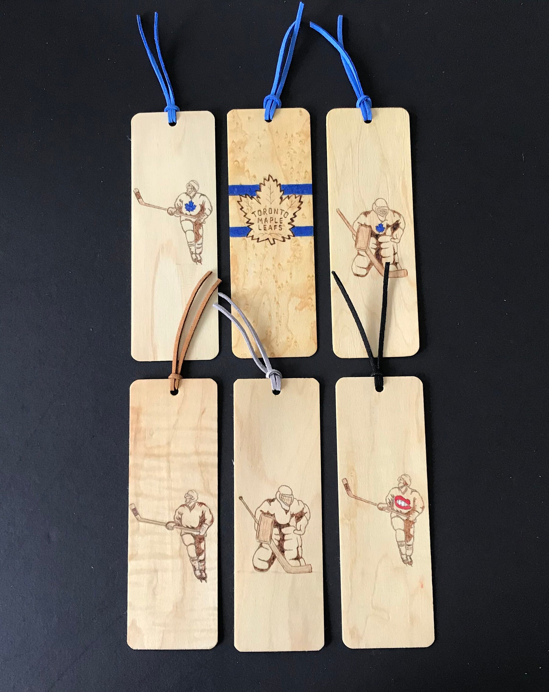 Hockey Bookmarks Handmade wood bookmark Hockey Goalie | Etsy