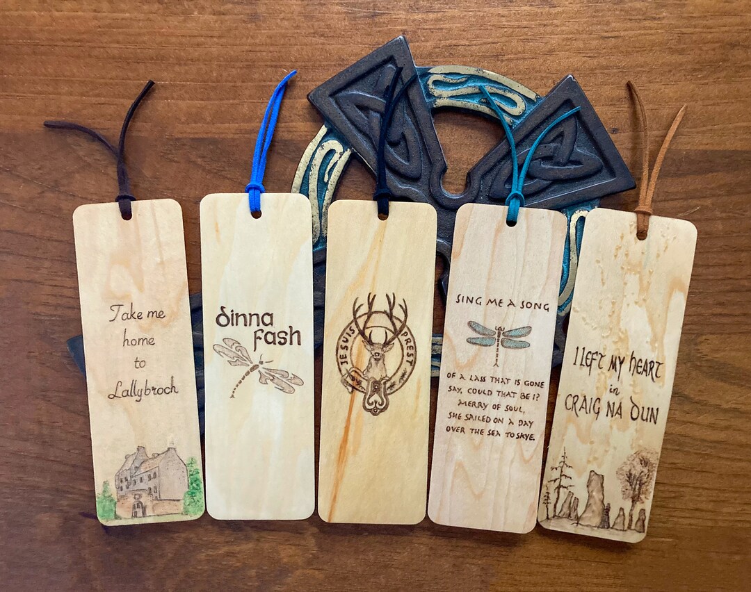 Outlander Bookmarks | Handmade Wood Bookmark | Outlander Art | Dinna ...