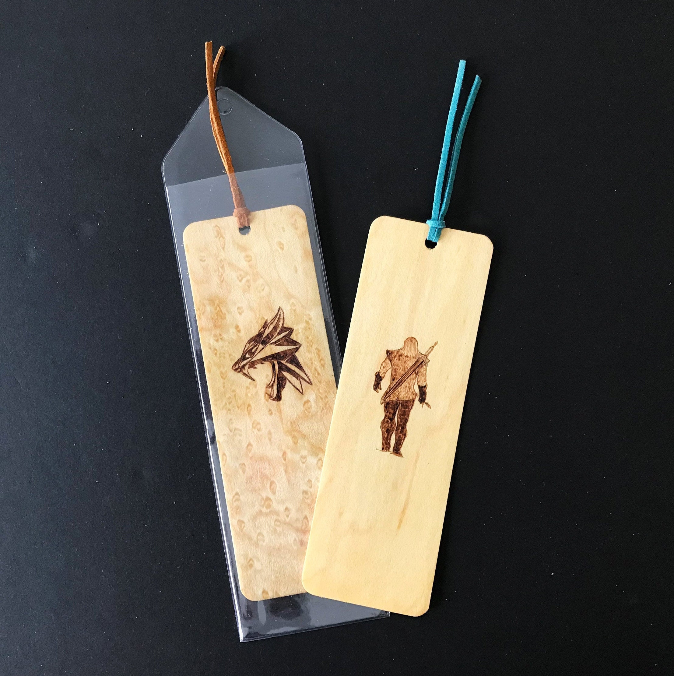 The Witcher Bookmark Burnt Wood Bookmark Witcher Wolf | Etsy