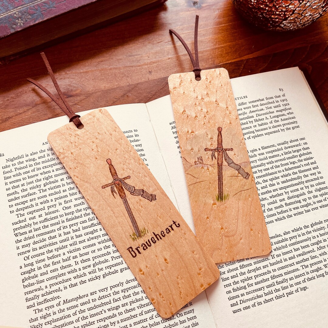 Braveheart Bookmarks | Handmade Burnt Wood Bookmark | Braveheart Sword ...