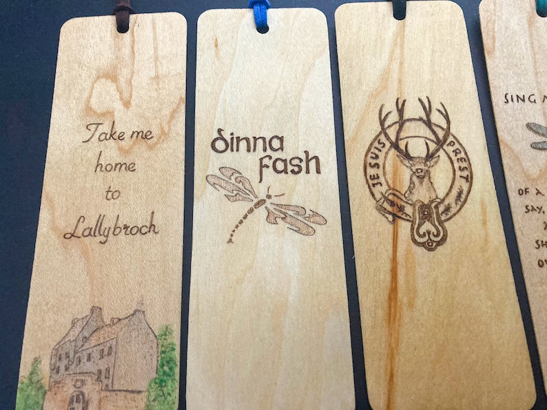 Outlander Bookmarks Handmade Wood Bookmark Outlander Art - Etsy