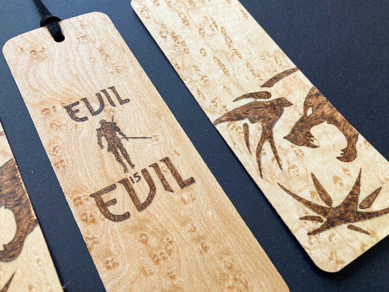The Witcher Bookmarks Burnt Wood Bookmark Witcher Wolf - Etsy
