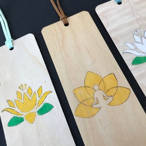 Yoga and Meditation Bookmarks | Handmade Wood Bookmark | Yoga Gift ...