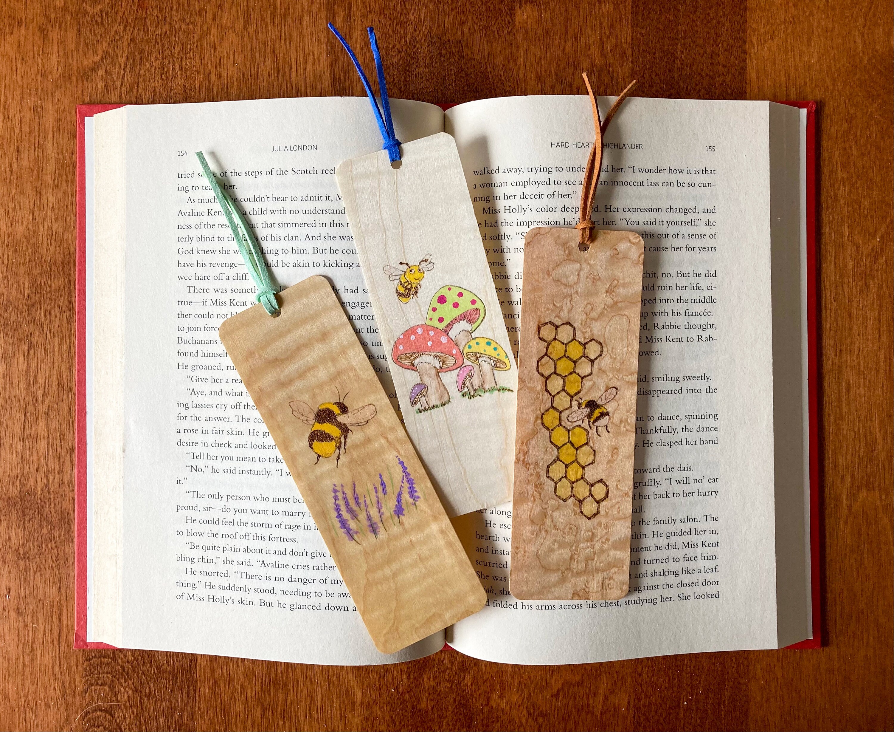 Bumble Bee Bookmarks Handmade Wood Bookmark Cute Bumble | Etsy