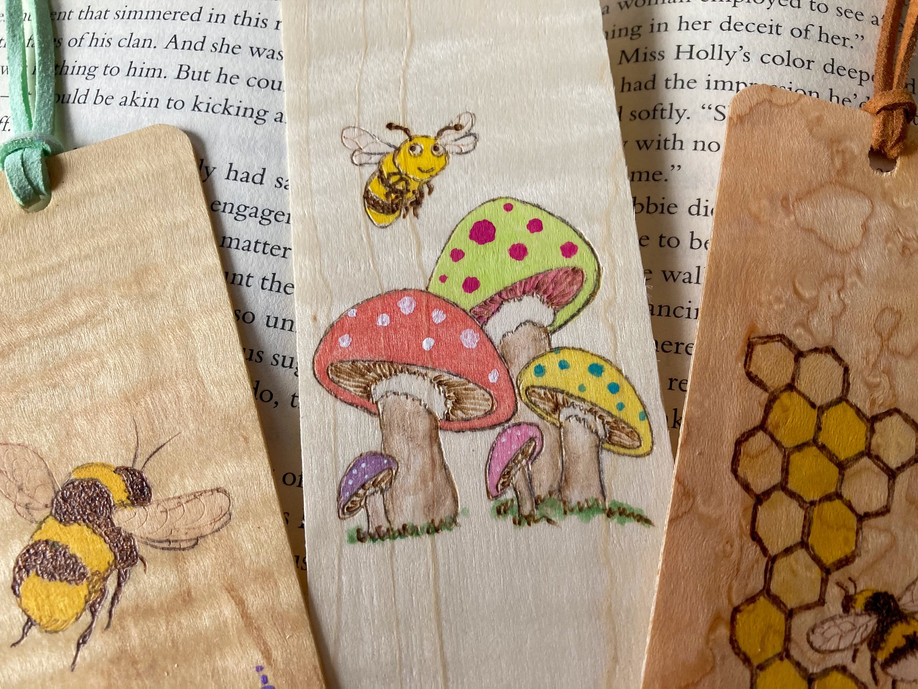 Bumble Bee Bookmarks Handmade Wood Bookmark Cute Bumble | Etsy