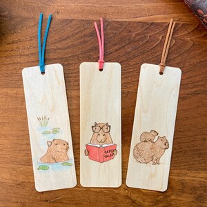 Capybara Bookmarks | Handmade Wood Bookmark | Cute Capybara ...