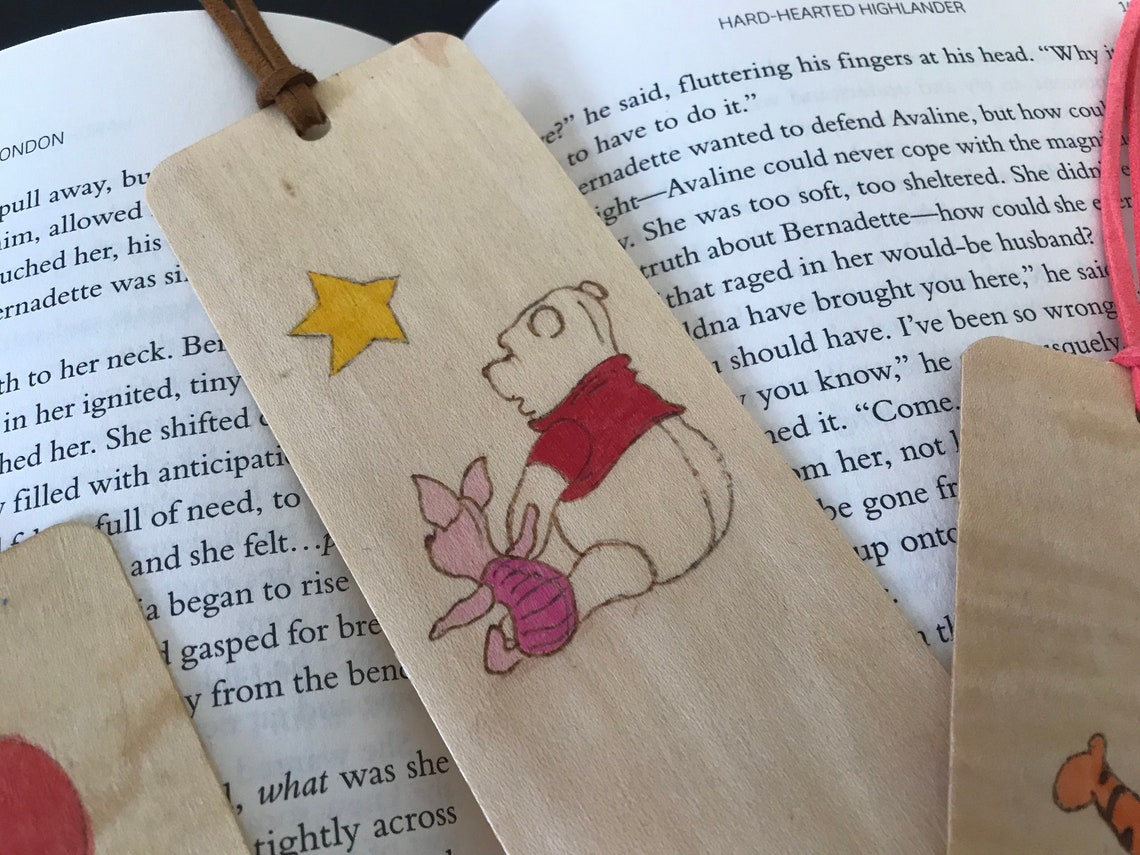Winnie the Pooh Bookmarks Handmade Burned Wood Bookmark - Etsy Ireland