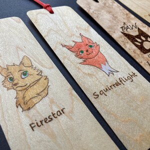 Warrior Cats Bookmarks II | Handmade Wood Bookmark | Warriors | Warrior ...