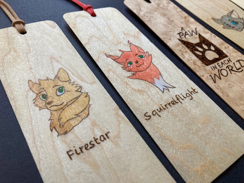 Warrior Cats Bookmarks II Handmade Wood Bookmark Warriors - Etsy