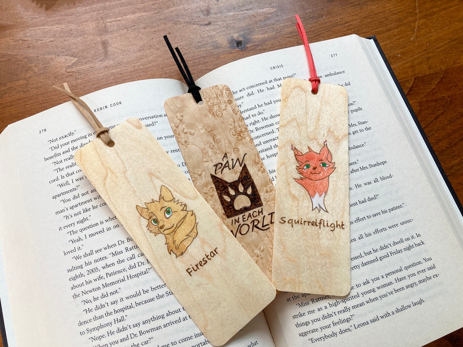 Warrior Cats Bookmarks II Handmade Wood Bookmark Warriors - Etsy