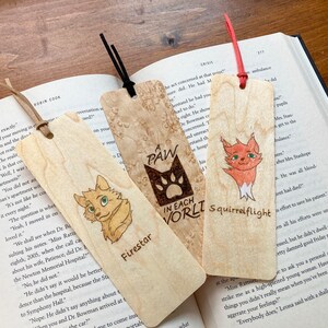 Warrior Cats Bookmarks II | Handmade Wood Bookmark | Warriors | Warrior ...