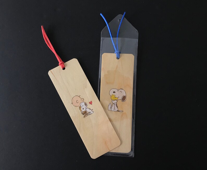 Charlie Brown and Snoopy Bookmarks Handmade Burned Wood - Etsy