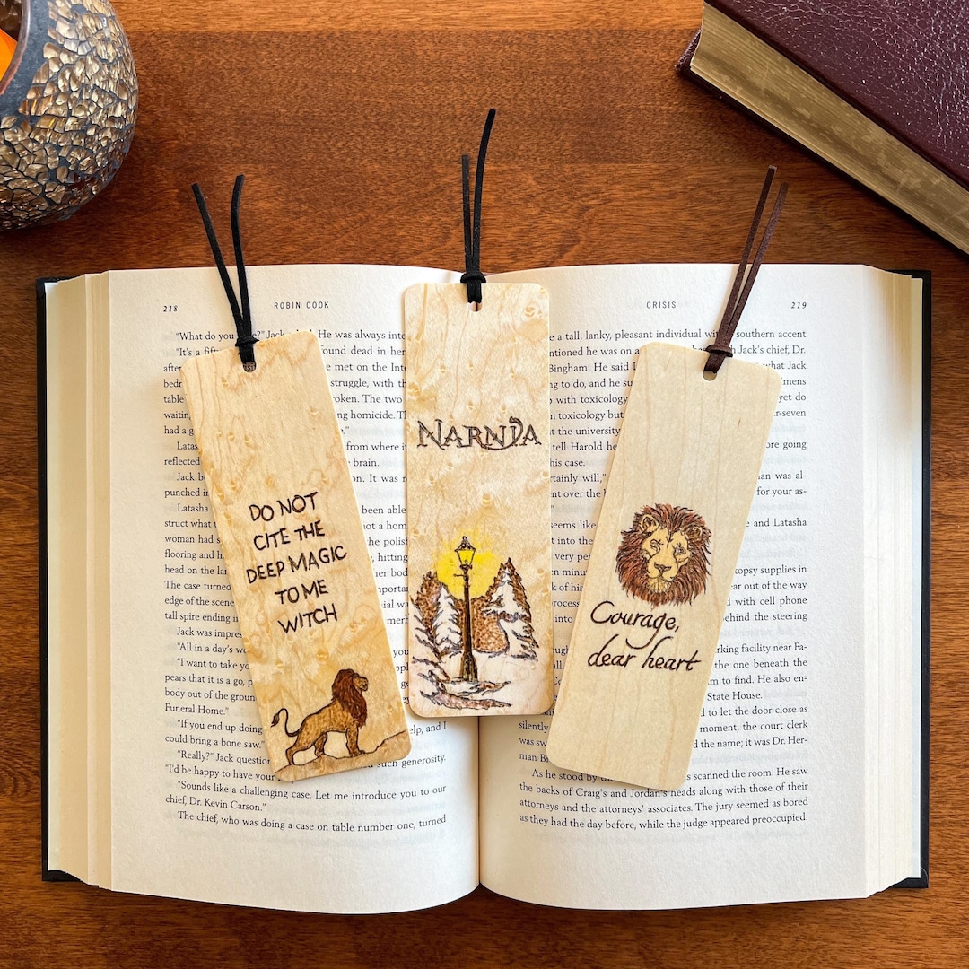 Narnia Bookmark | Handmade Wood Bookmark | Narnia Wardrobe | Lamp Post ...