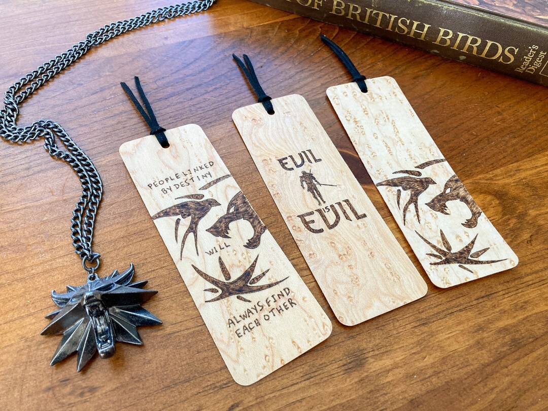 The Witcher Bookmarks | Burnt Wood Bookmark | Witcher Wolf | Geralt ...