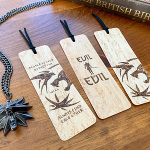 The Witcher Bookmarks | Burnt Wood Bookmark | Witcher Wolf | Geralt ...
