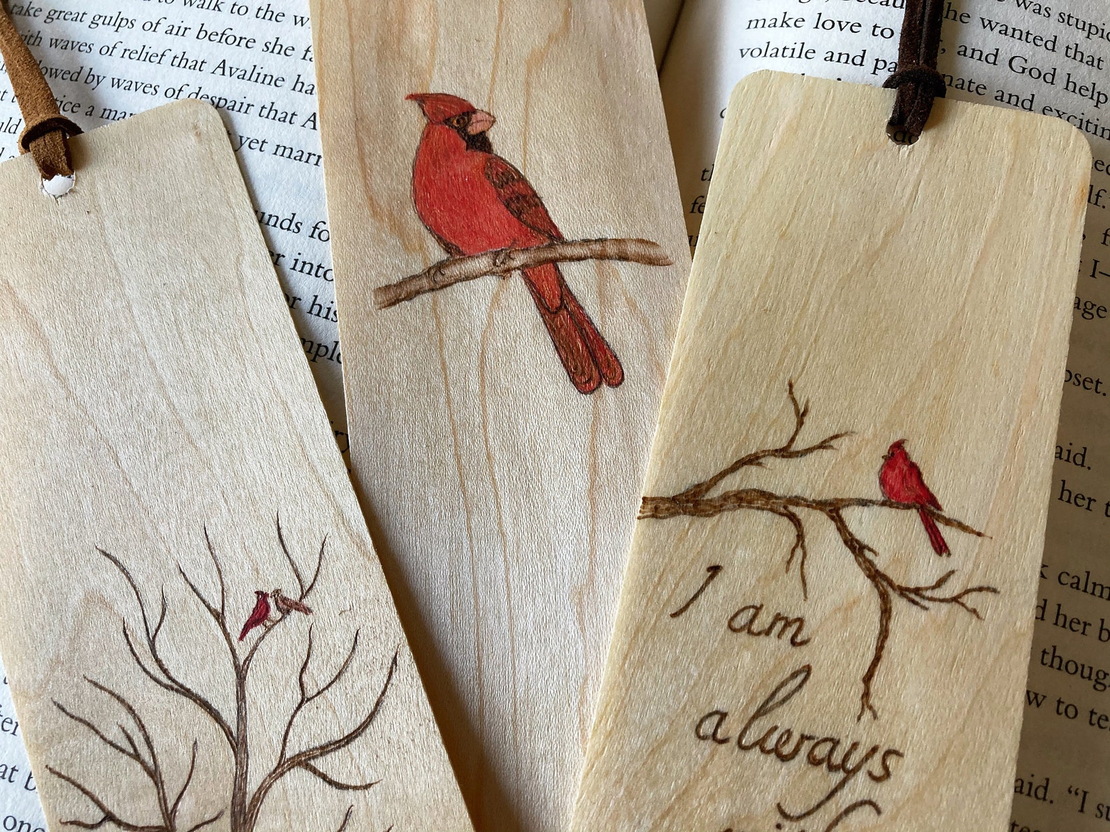 Cardinal Bird Bookmark Handmade Wood Bookmark Cardinal Art - Etsy UK