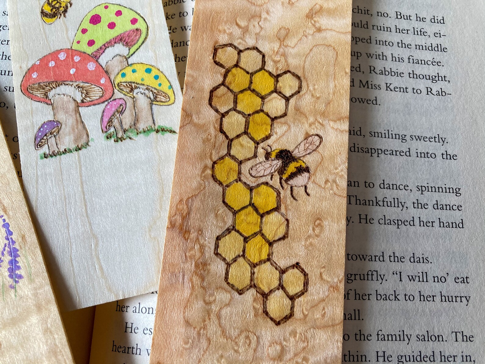Bumble Bee Bookmarks Handmade Wood Bookmark Cute Bumble - Etsy