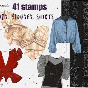 Clothes Procreate Top Brushes Blouses Brushes Shirts - Etsy