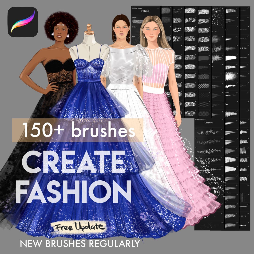 Fashion Design Procreate Brush, - Etsy