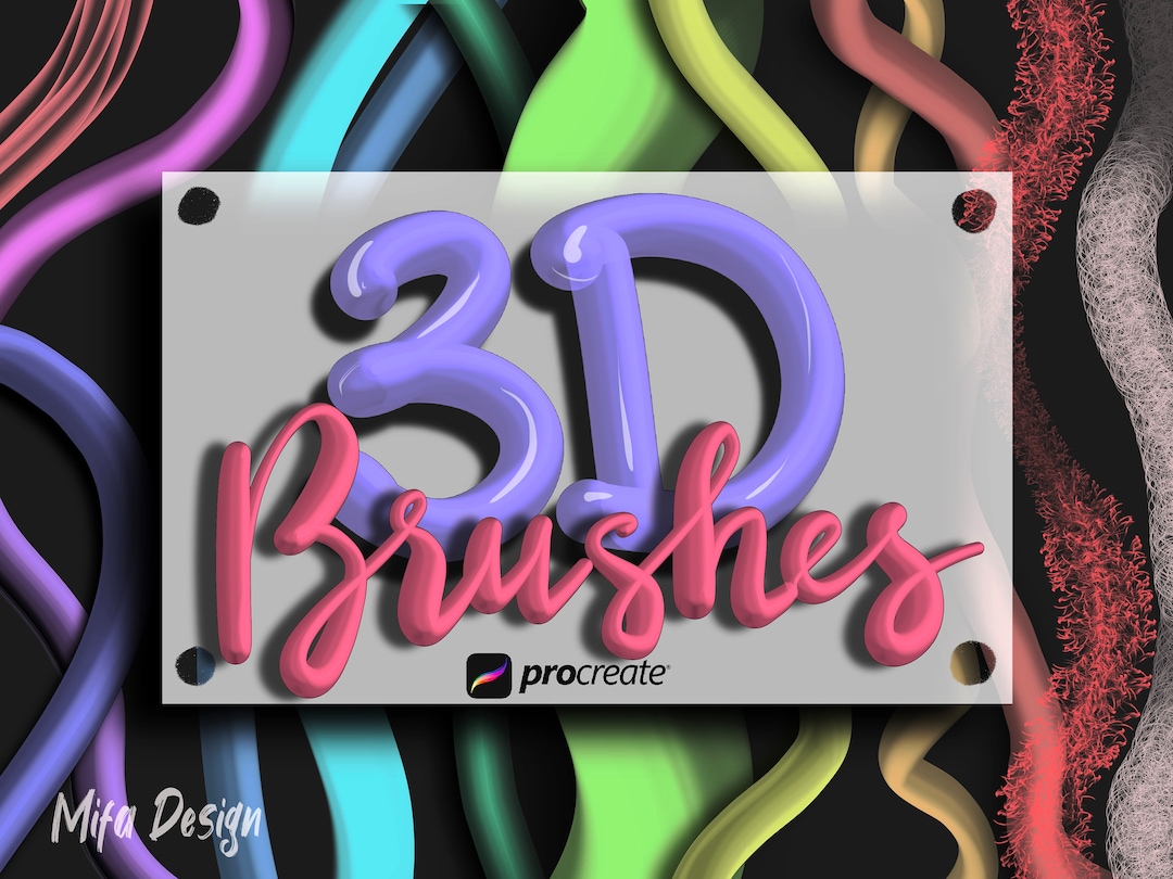 3D Procreate Brushes, 39 Lettering Brush Set, Procreate Brush Set - Etsy