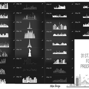City Skyline Brushes Procreate, Procreate Brushes, City Brushes Bundle, Architecture Brush Pack ...