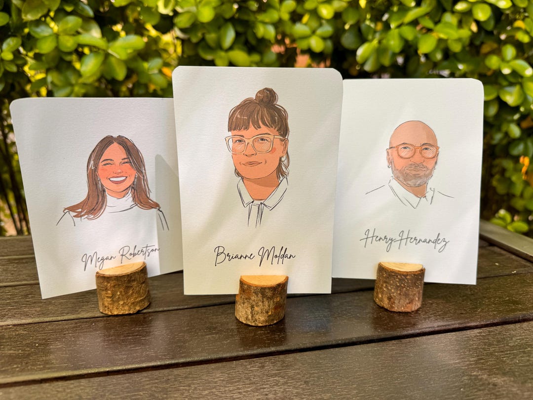 Personalized Guest Place Card, Custom Portrait Place Cards, Event ...