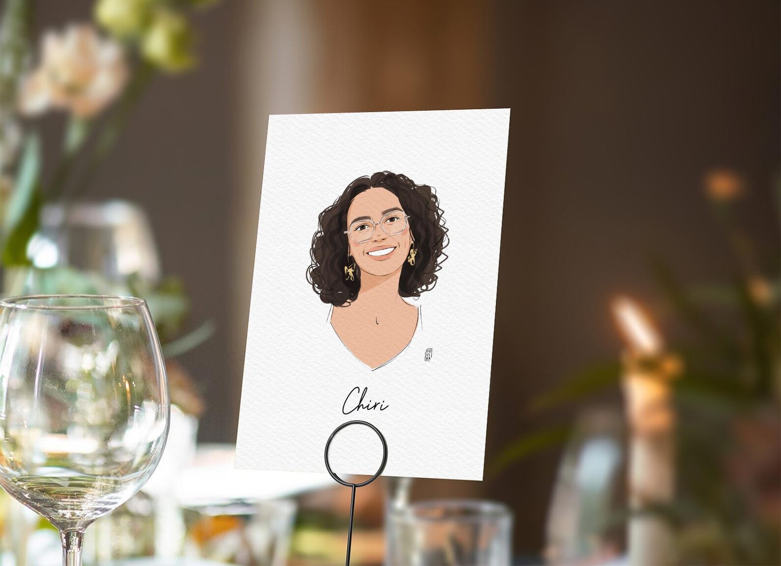 Guest Place Cards With Hand Drawn Portraits, Personalized Wedding Table ...