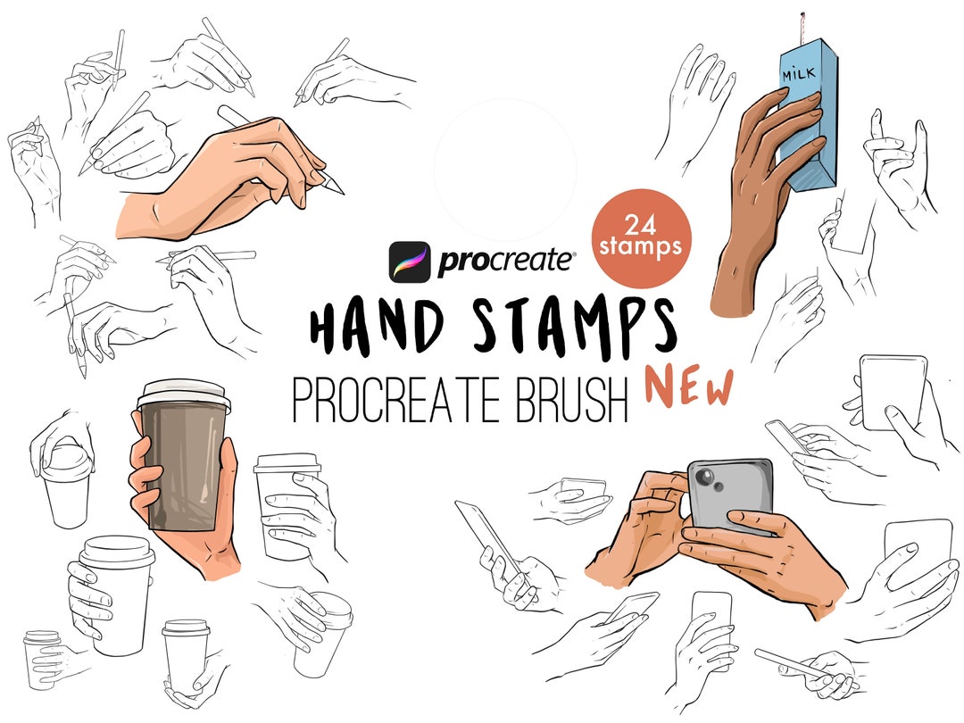 Hand Stamps Procreate Brushes, Portrait Guide Procreate Brushes ...