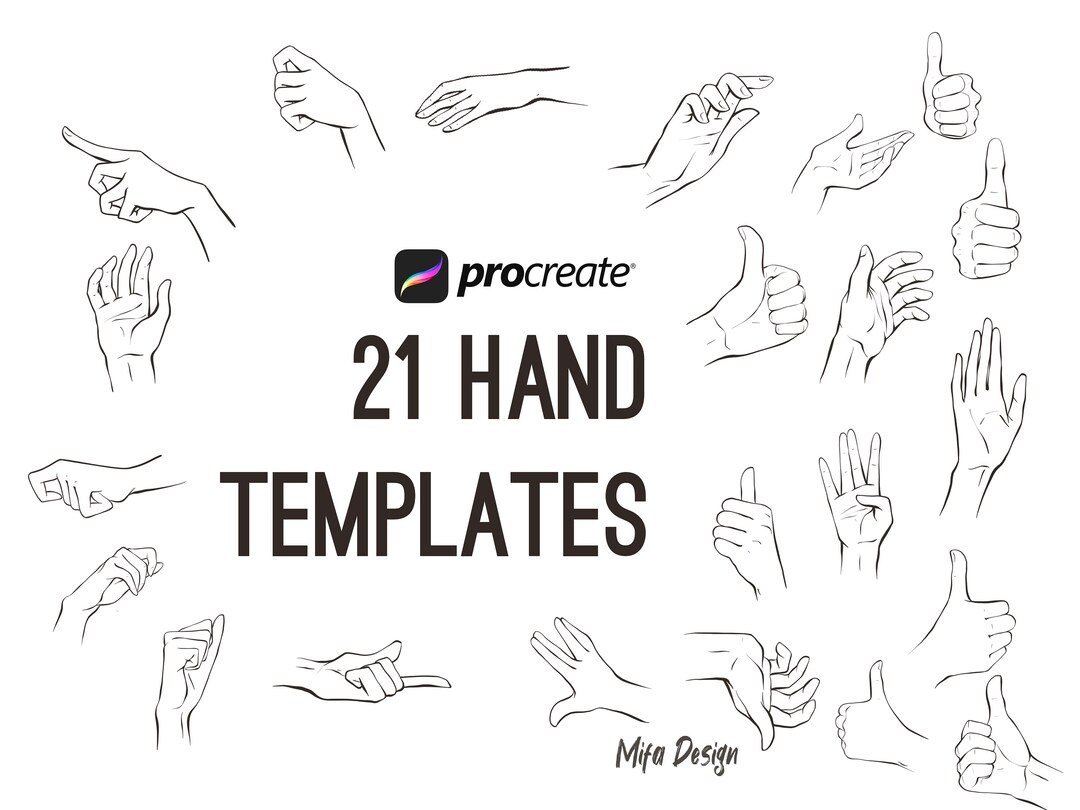 Procreate Hand Templates Brushes, Hand Stamps, Procreate Brushes ...