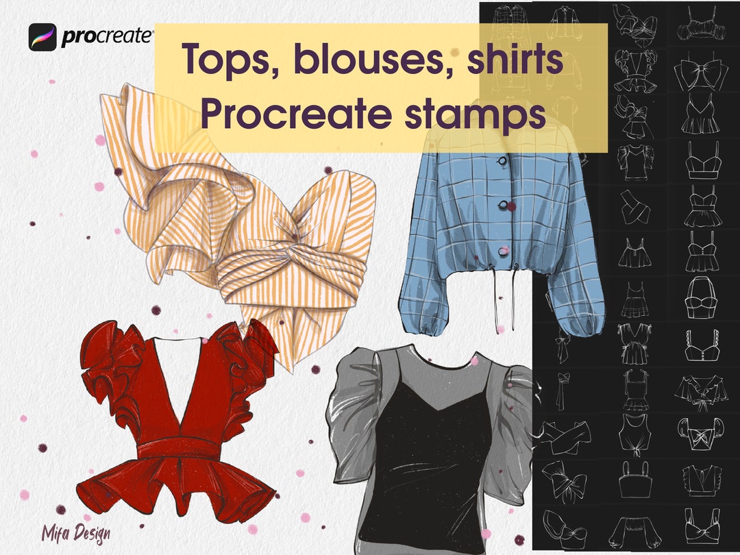 Clothes Procreate, Top Brushes, Blouses Brushes, Shirts Brushes ...